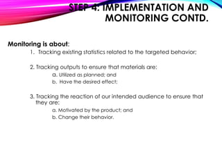 Steps of developing Behavior Change Communication (BCC) for family ...