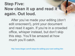 Steps of editing a paragraph | PPT
