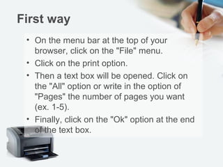Steps of printing a paragraph | PPT