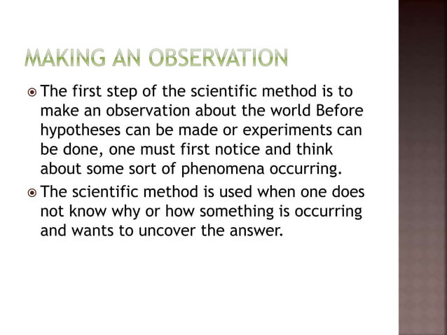 Steps of scientific method | PPTX