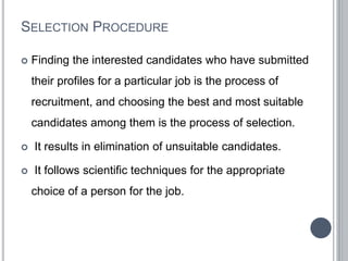 Steps of selection in management | PPTX
