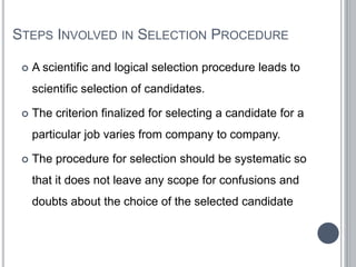 Steps of selection in management | PPTX