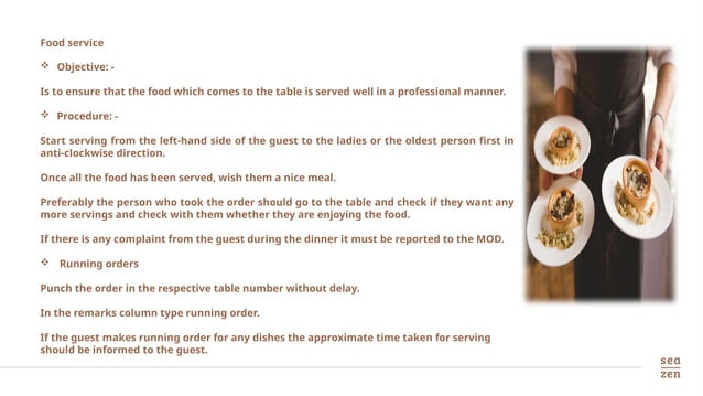 Steps of Service - Service Sequence in a restaurant | PPTX