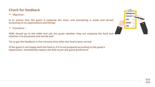 Steps of Service - Service Sequence in a restaurant | PPTX