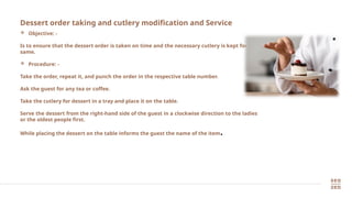 Steps of Service - Service Sequence in a restaurant | PPTX