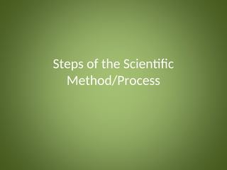 steps of scientific method in science 7 lessons | PPT
