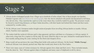 Steps of the trans atlantic slave trade | PPT