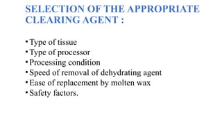 STEPS OF TISSUE PROCESSING in pathology for slide | PPTX