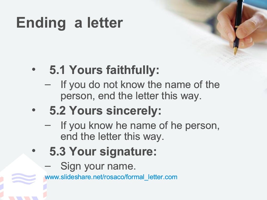 Steps of writing a formal letter