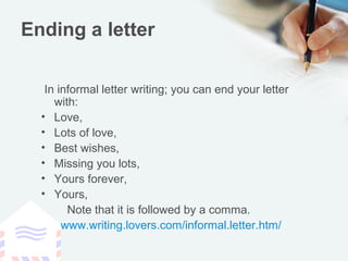 Steps of writing an informal letter | PPT