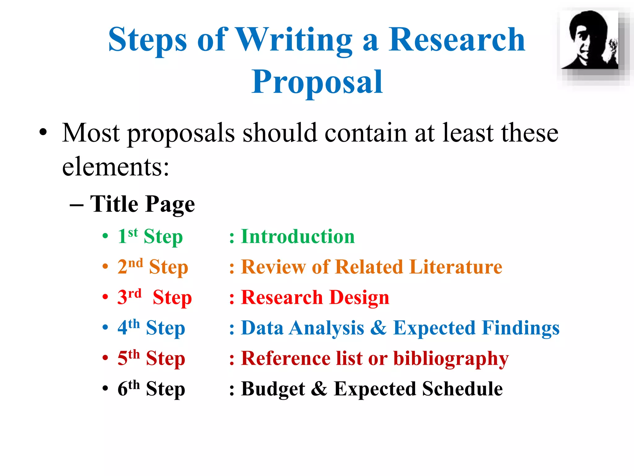 Steps of Writing a Research Proposal | PPTX