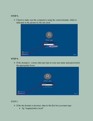 Steps on how log on to windows 10 | PDF