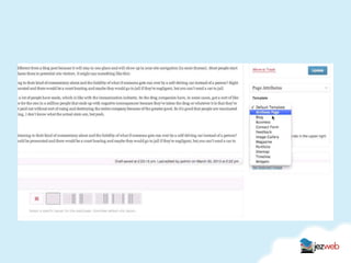 Steps on how to use page attributes for templates and sequence pages in ...