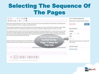 Steps on how to use page attributes for templates and sequence pages in ...