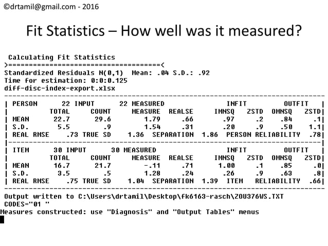 Difficulty Index Discrimination Index Reliability And Rasch Measurement Analysis Pptx