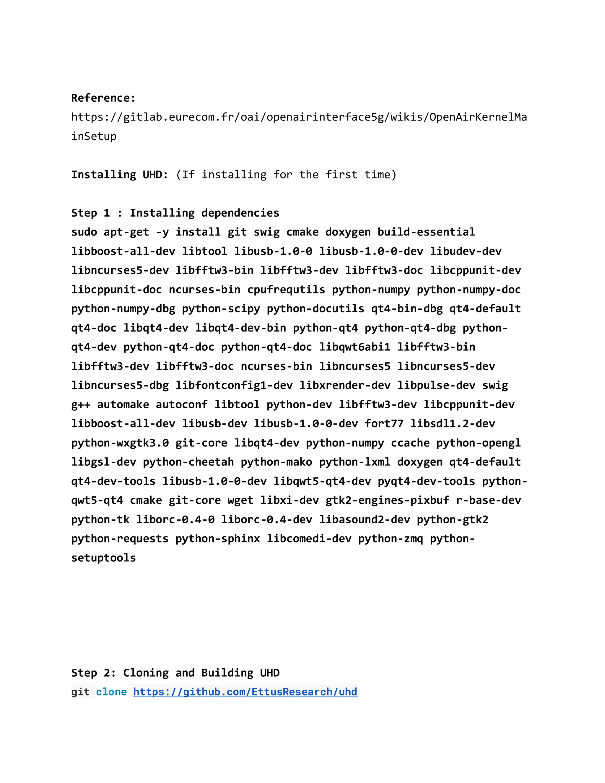 Steps to build and run oai | PDF