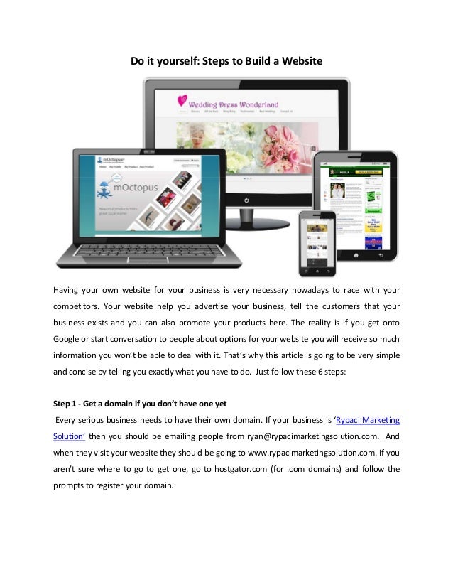 How To Build A Website Yourself