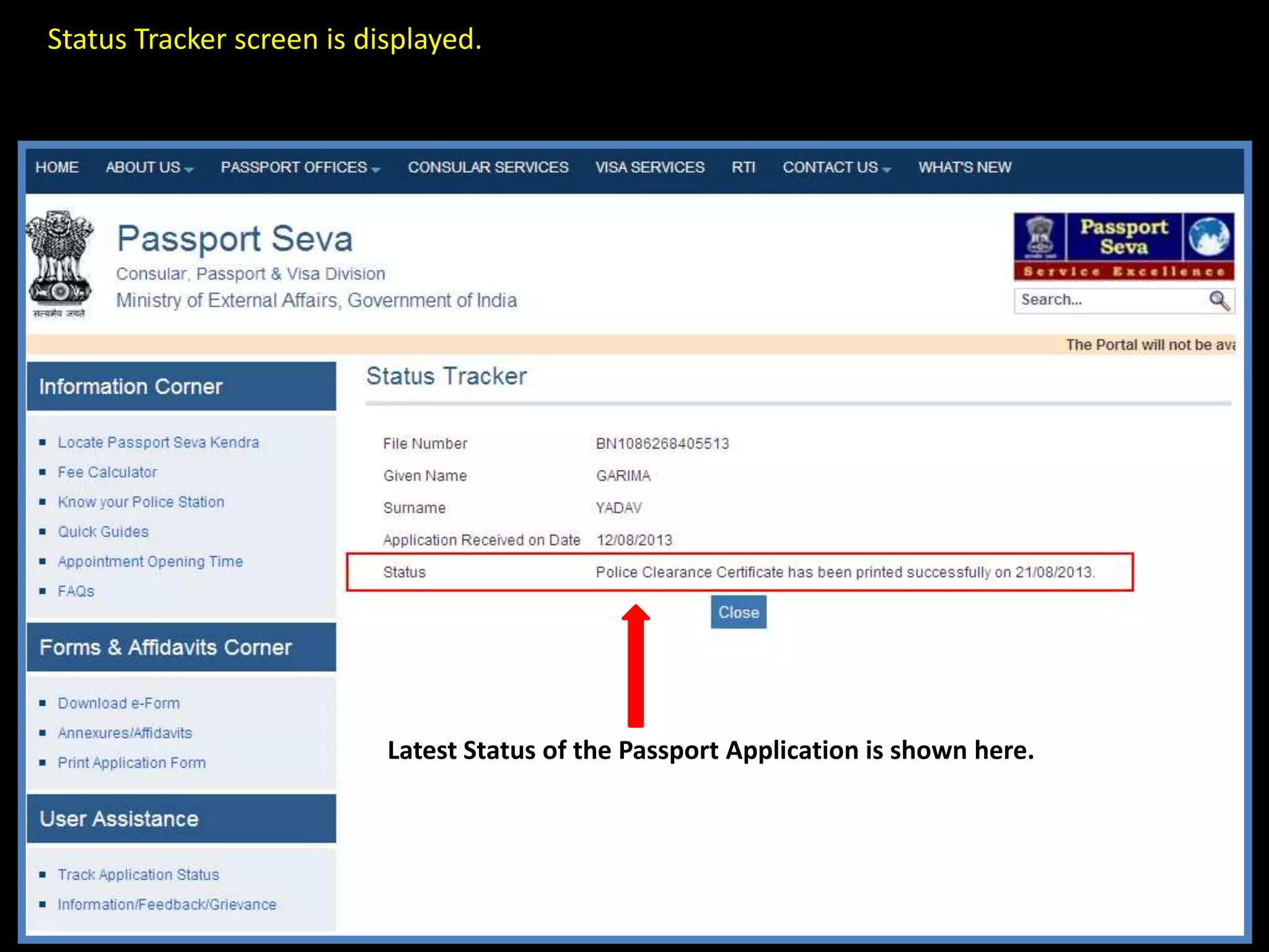 Steps to check application status | PPTX