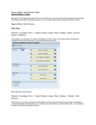 Steps to configure special purpose ledgers | DOCX