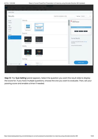 Steps to Convert PowerPoint Presentation to E-learning using Articulate Storyline 360 | PDF