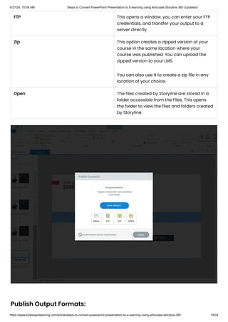Steps to Convert PowerPoint Presentation to E-learning using Articulate Storyline 360 | PDF