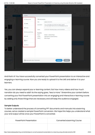 Steps to Convert PowerPoint Presentation to E-learning using Articulate ...