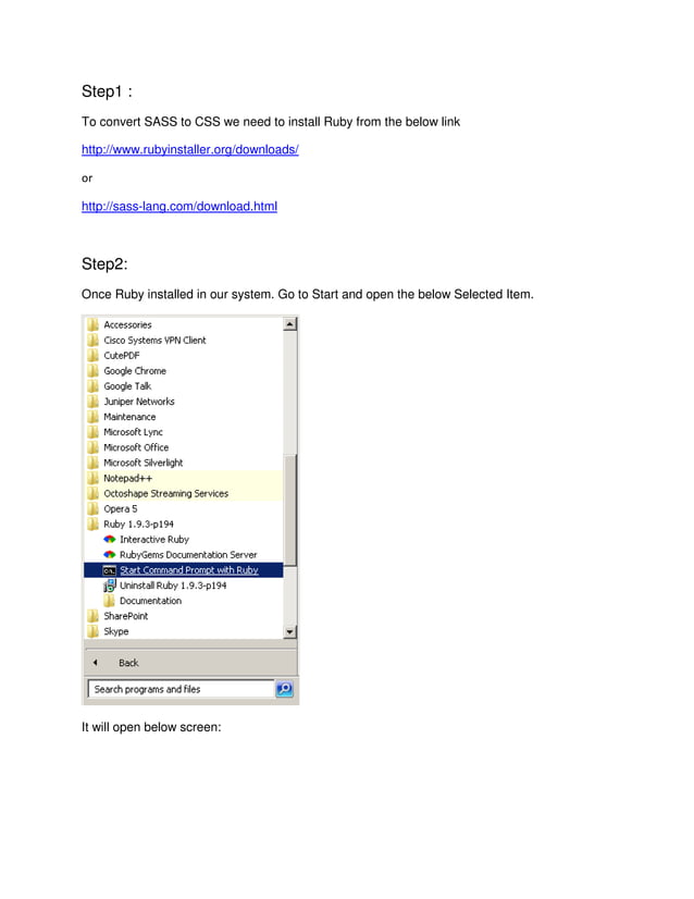 Steps to convert sass to css | PDF | Programming Languages | Computing