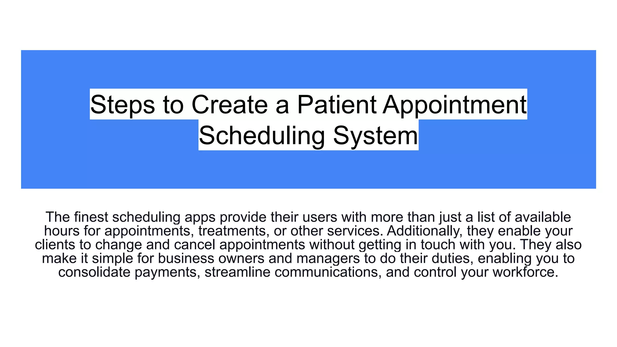 Steps to Create a Patient Appointment Scheduling System.pdf