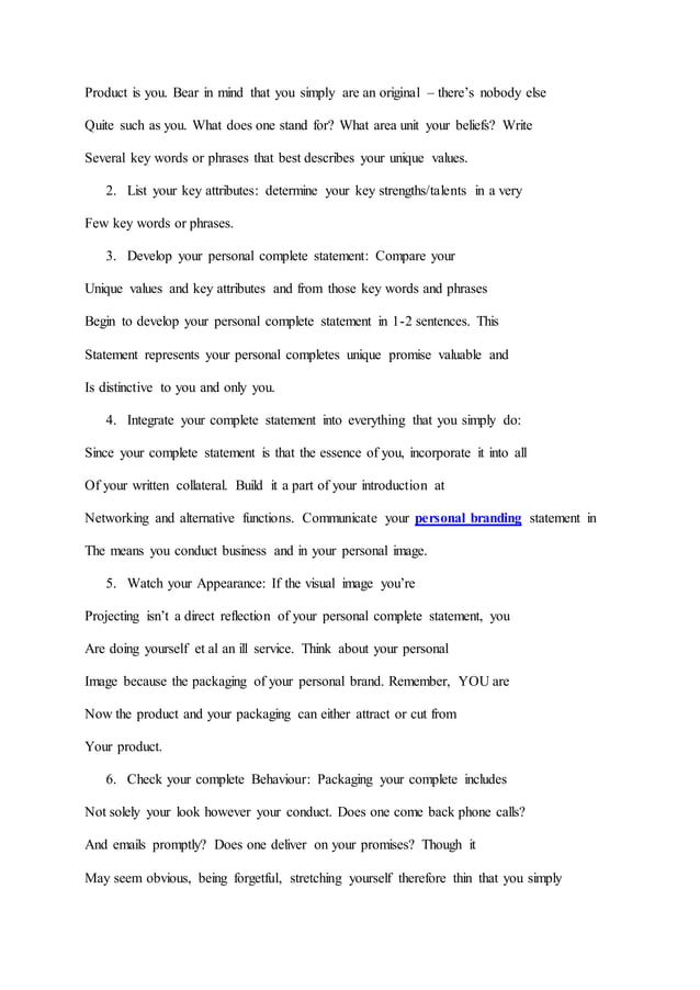 Steps To Create Your Personal Brand Pdf