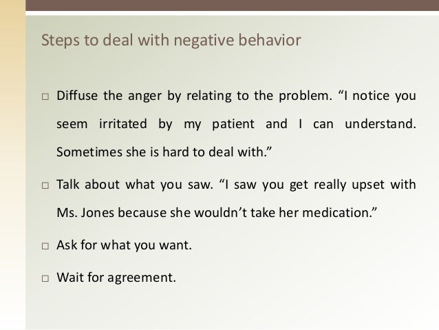 Steps to deal with negative behavior