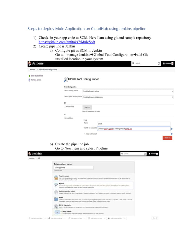 Steps to deploy mule application with munit on cloudhub using jenkins pipeline | PDF | Cloud ...