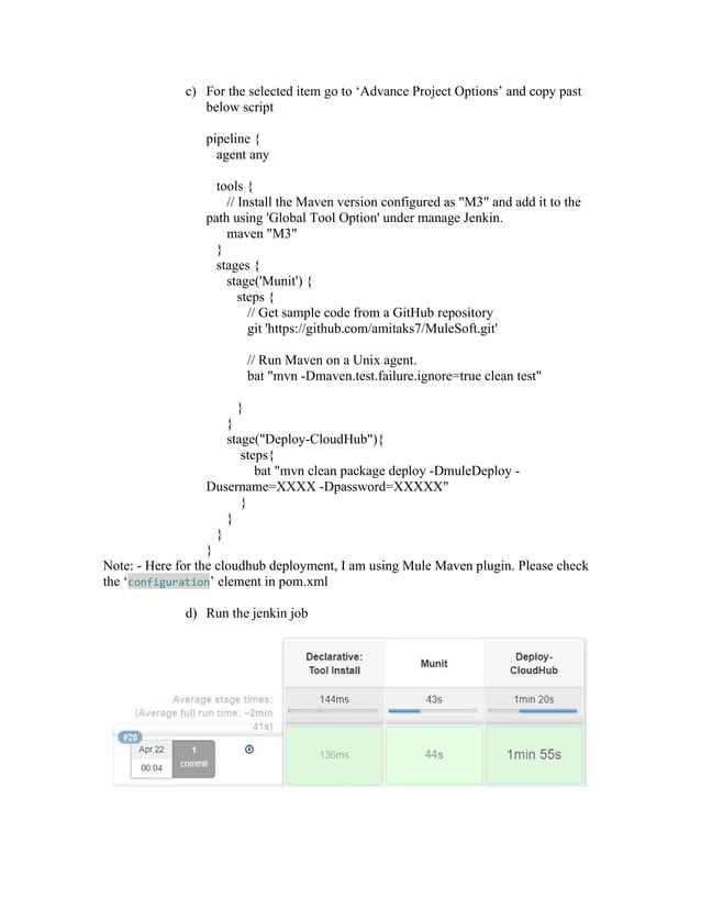 Steps to deploy mule application with munit on cloudhub using jenkins pipeline | PDF | Cloud ...