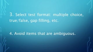 Steps to design a test | PPT