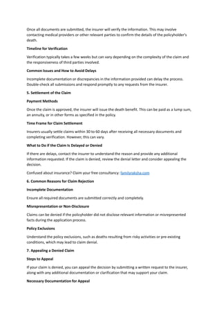 Steps to File a Claim for Term Insurance. | PDF | Motor Insurance ...