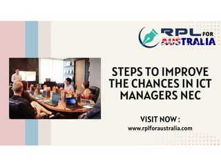 Steps to Improve the Chances in ICT Managers NEC | PPTX