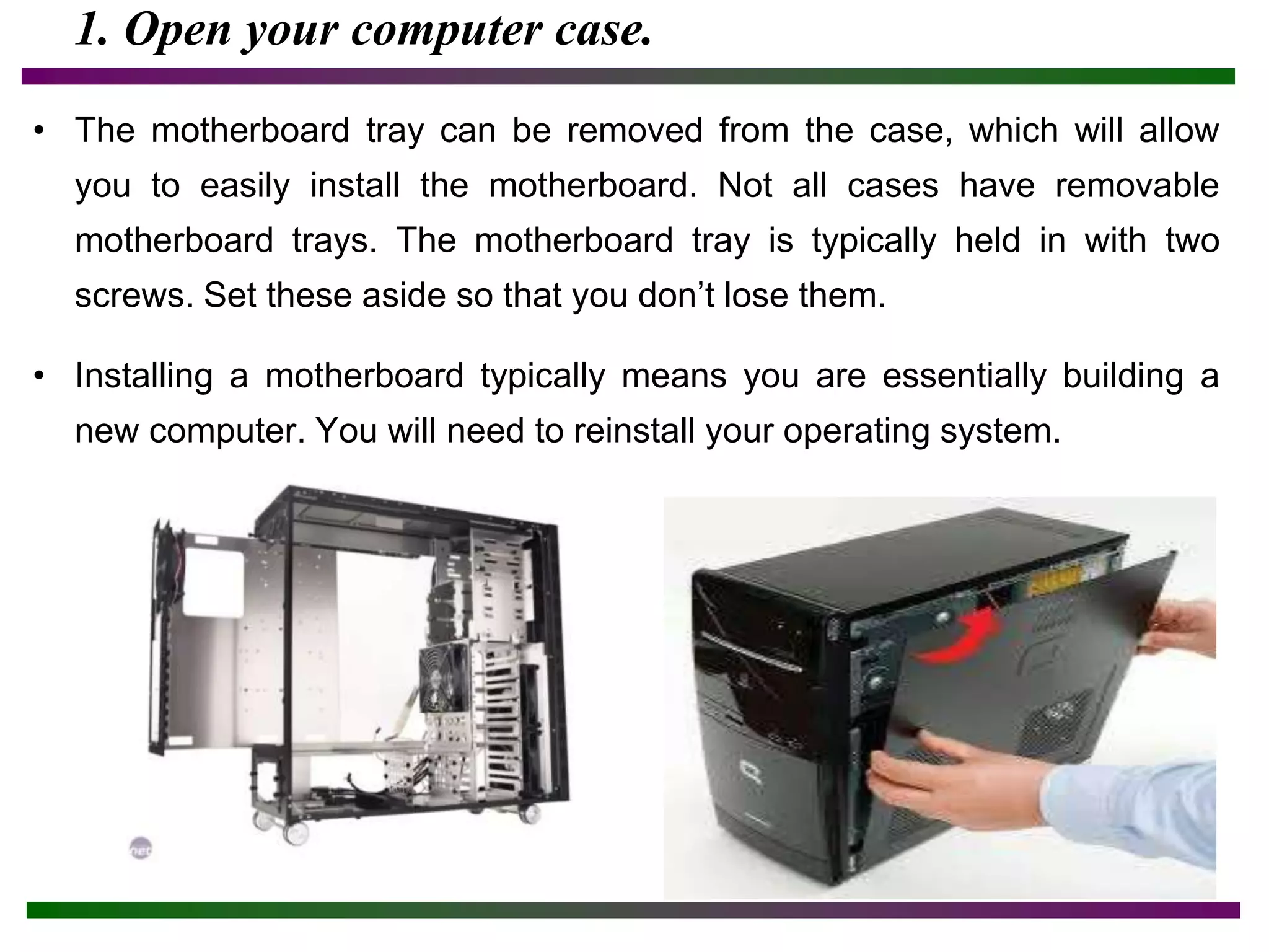 Steps to install motherboard | PPT