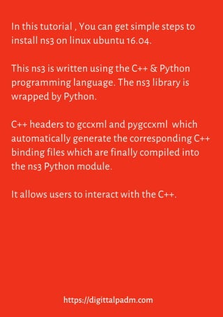 Steps to install ns3 | PDF