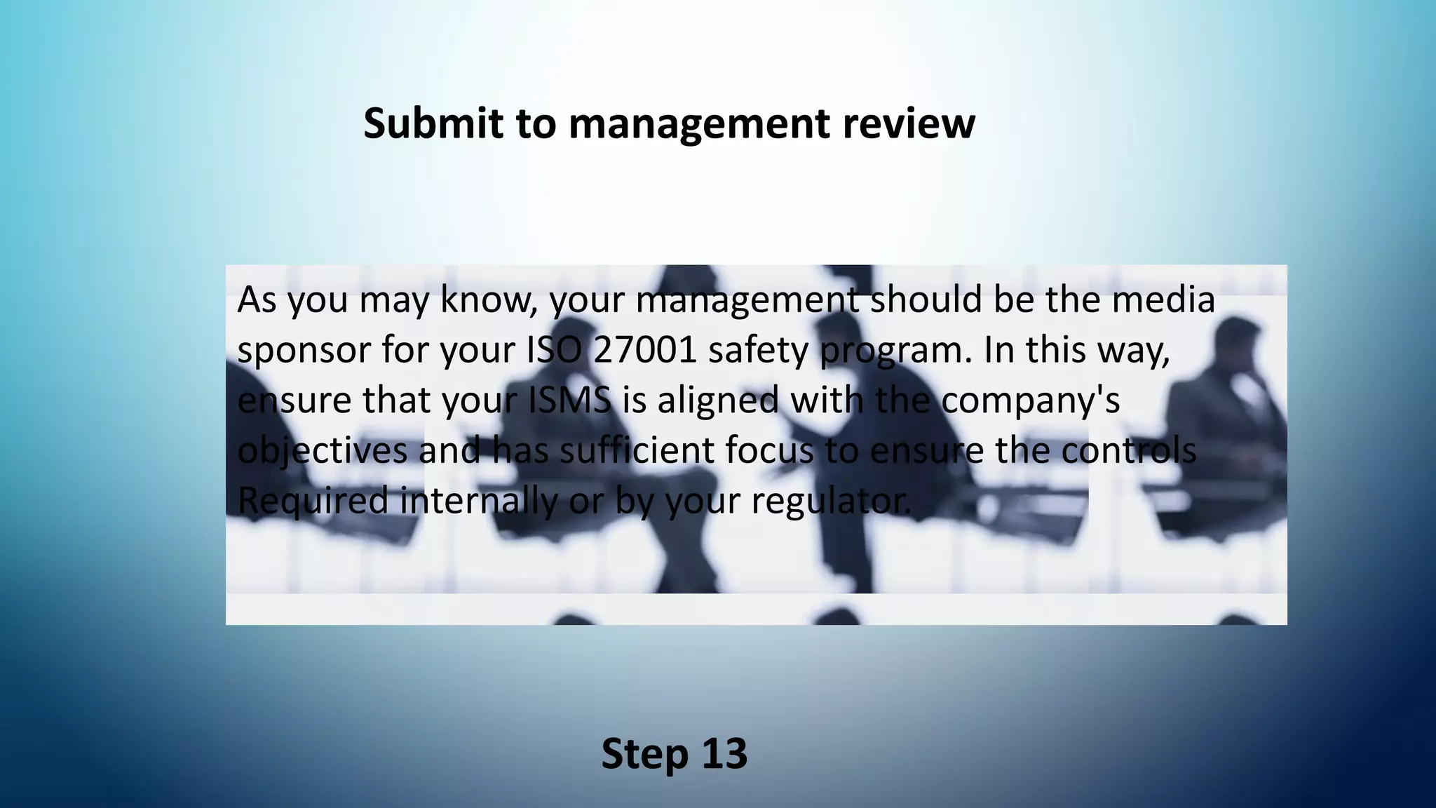 Steps to iso 27001 implementation | PDF