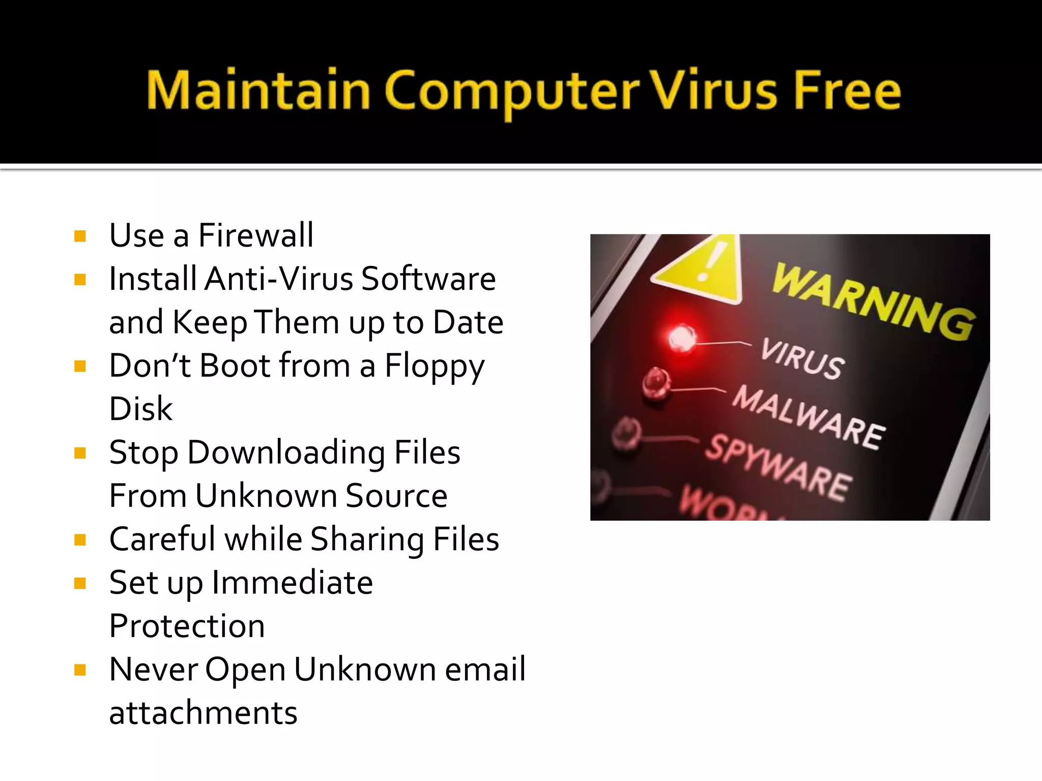 Anthony Merseal - Steps to Keep Your Computer Virus Free | PPT