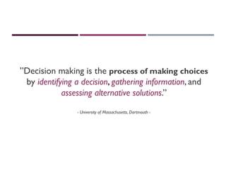 Steps to logical decision making: An introduction to a systematic approach for nursing leaders | PDF