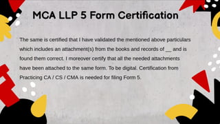 MCA LLP Form 5 Guide with Name Change Steps | PPT