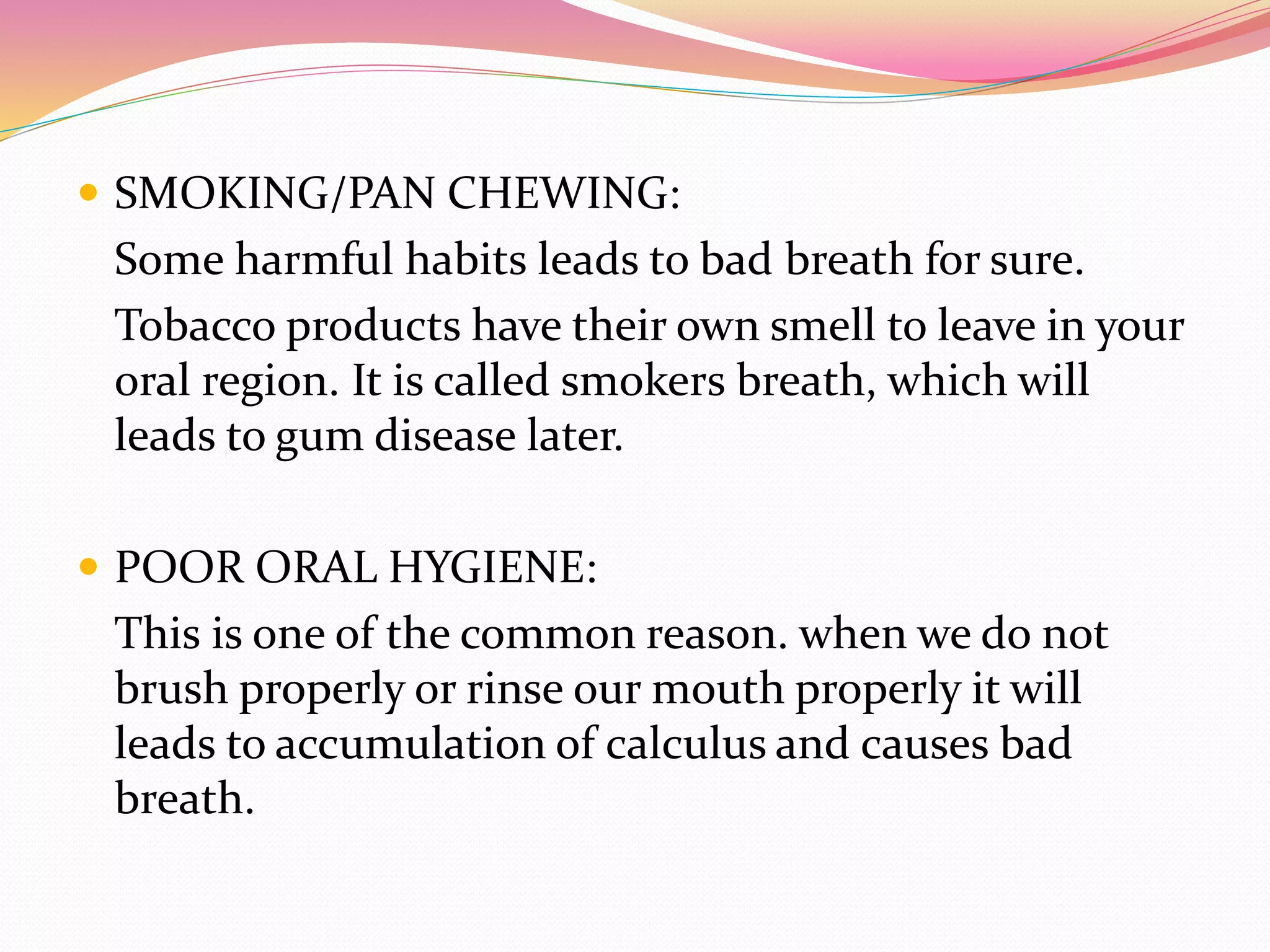 Steps to prevent bad breath | PPT