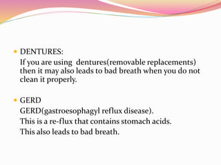 Steps to prevent bad breath | PPTX