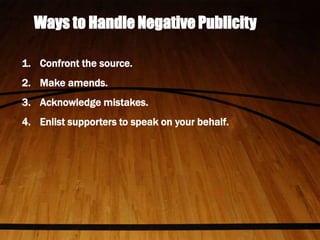 Steps to prevent negative publicity | PPTX