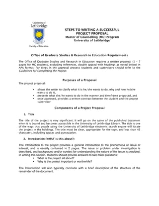 Steps to project_proposal | PDF