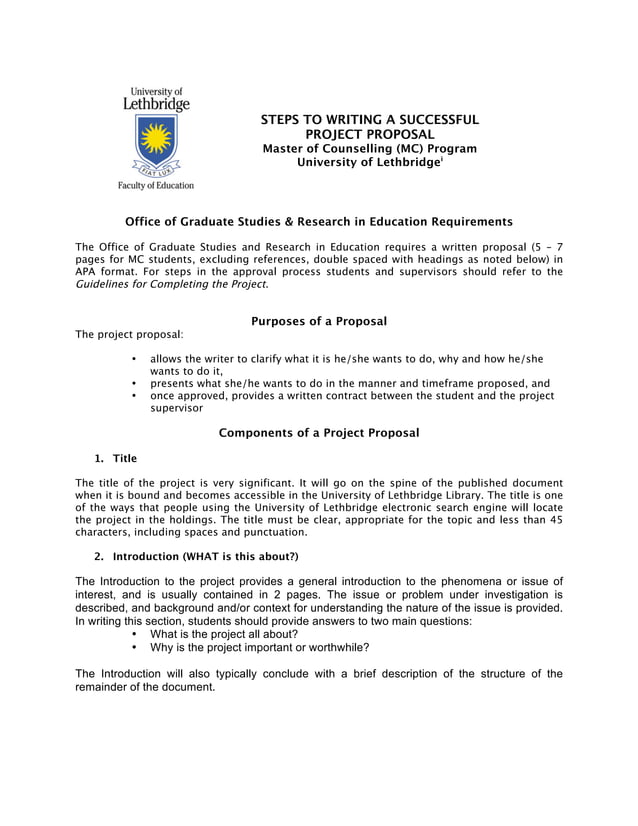 Steps to project_proposal | PDF