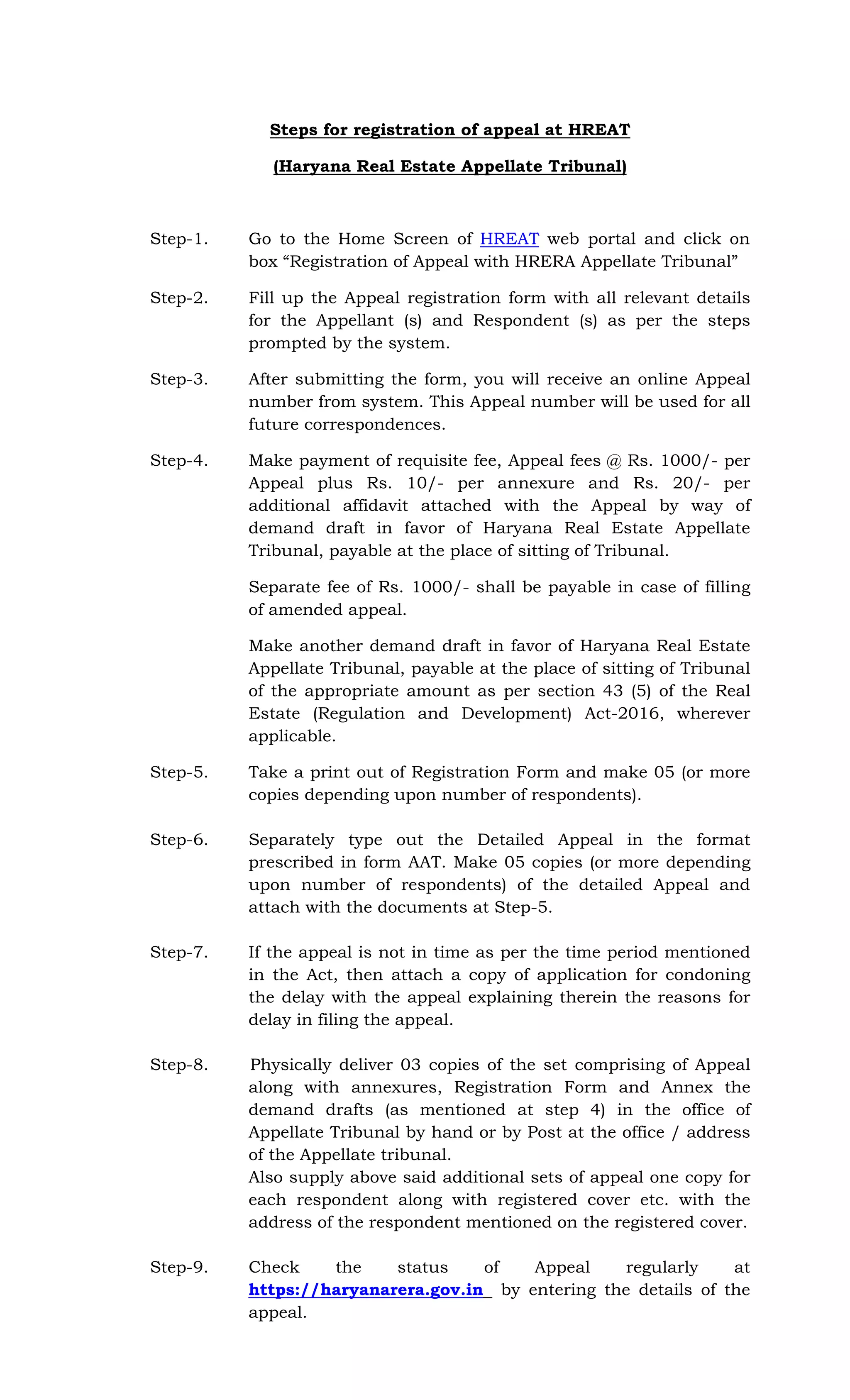 Haryana RERA Appellate Tribunal Panchkula Gurugram Authority | PDF