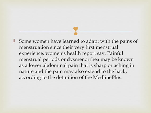 Steps to relieve menstrual pains | PPT
