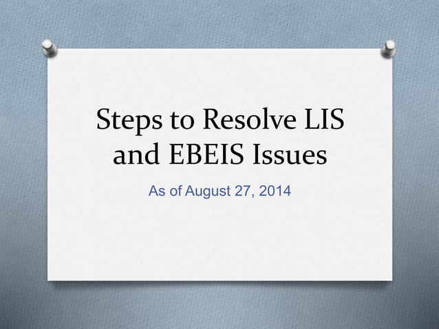 Steps to resolve lis and ebeis issues | PPTX
