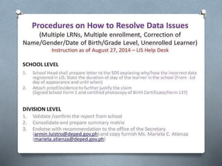 Steps to resolve lis and ebeis issues | PPTX